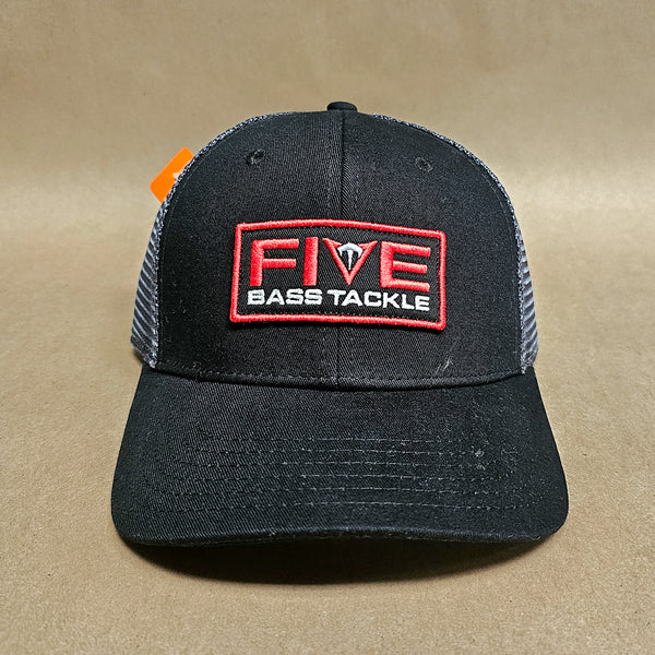 6 Panel FBT Logo Trucker Hat - Black/Charcoal – FIVE Bass Tackle